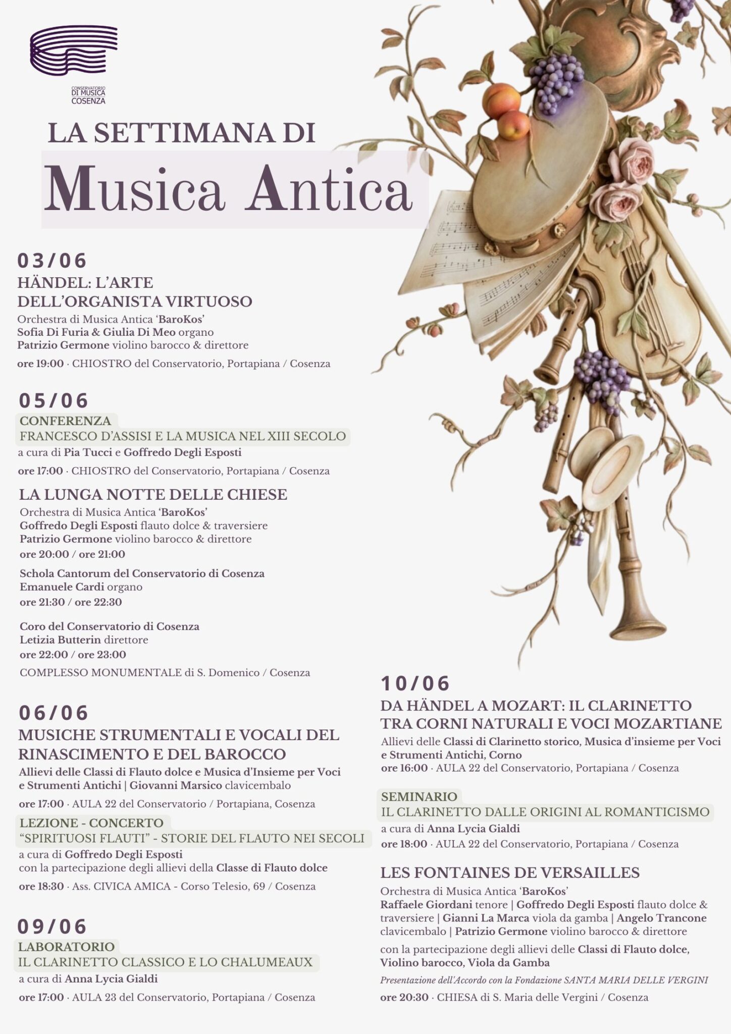 Conservatorio di Cosenza, mercoledì 3 giugno il via alla “Settimana di ...